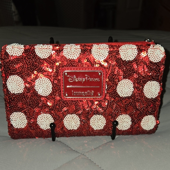 Loungefly | Bags | Loungefly Disney Parks Red Sequin Polka Dot Minnie ...